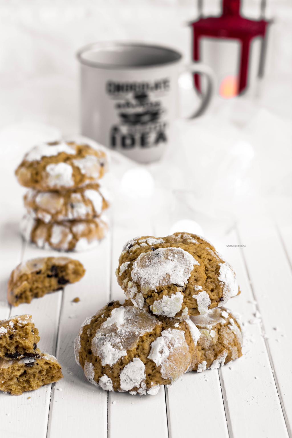 Crinkle cookies al caffè | Impastando a quattro mani