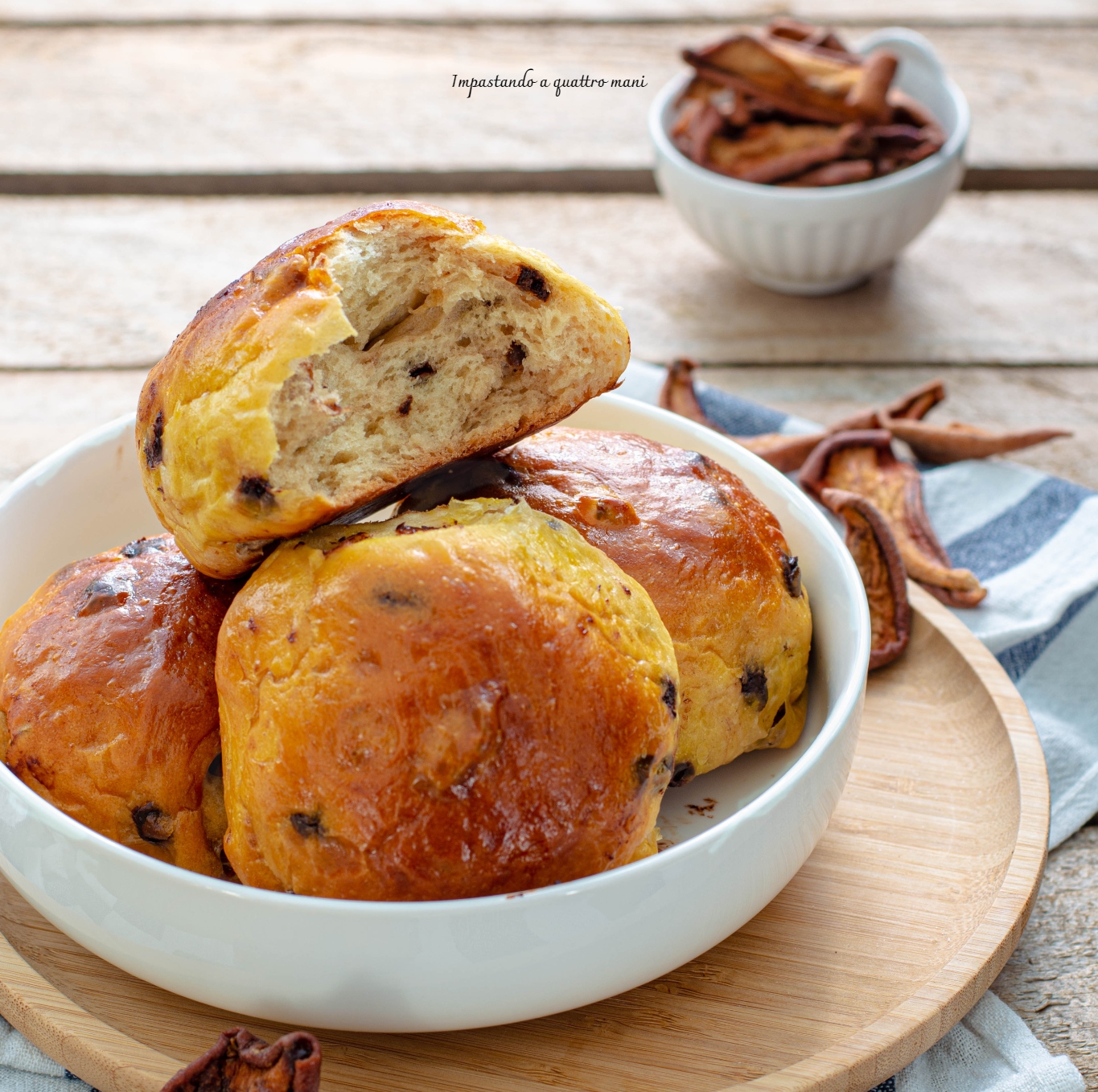 Panini dolci pere e cioccolato | Impastando a quattro mani