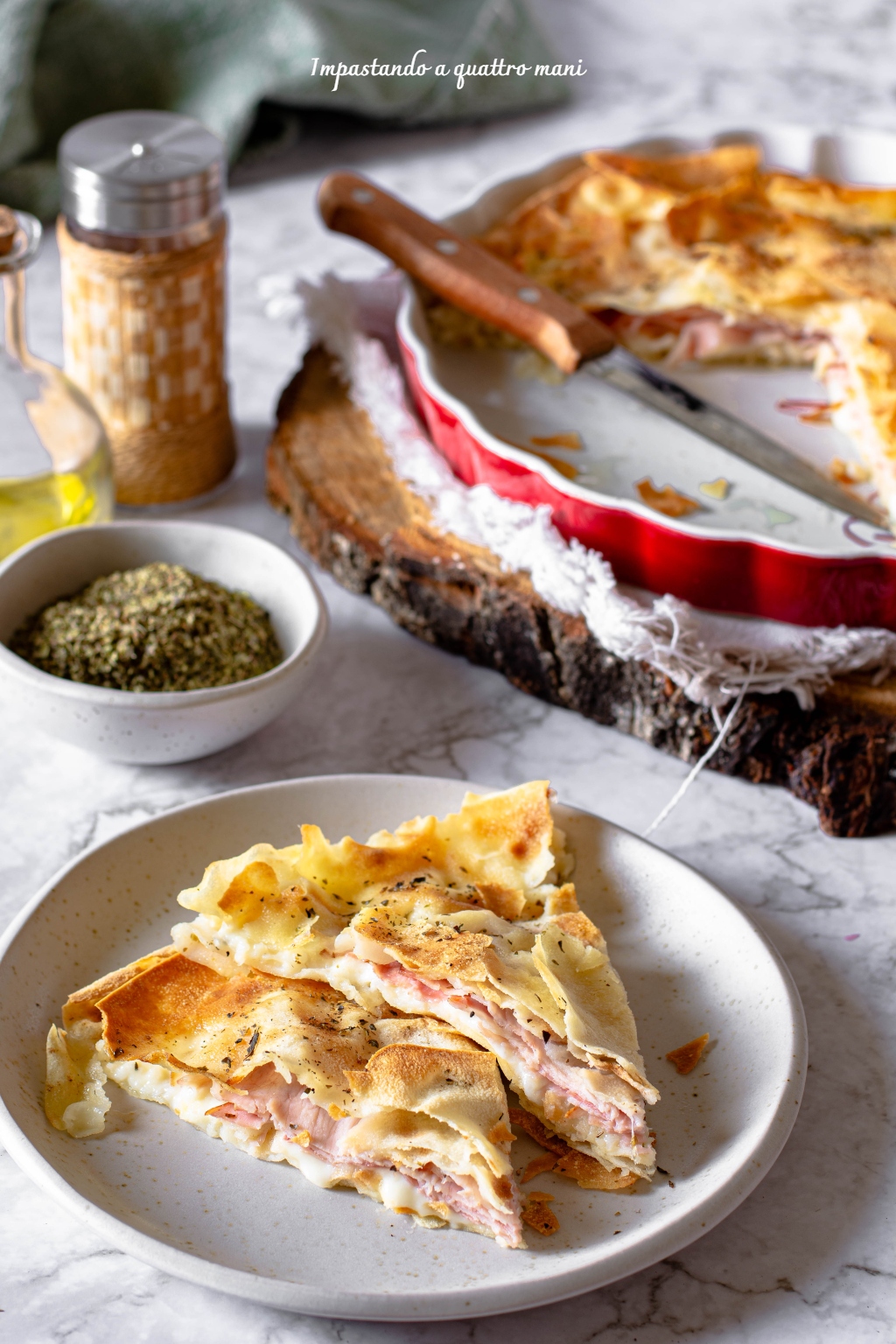 Focaccia di pane carasau | Impastando a quattro mani